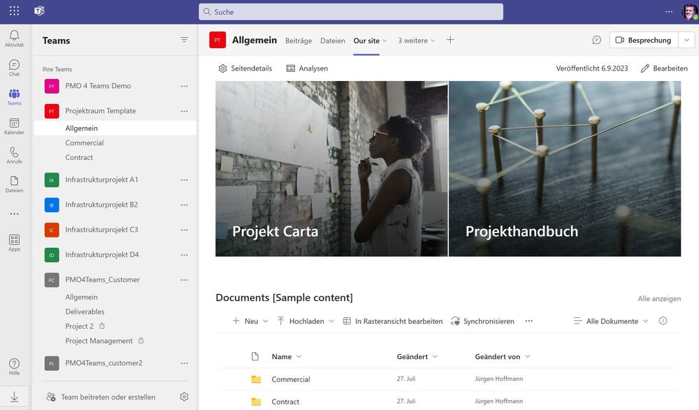 PMO4Teams Projektmanagement Office für Microsoft Teams